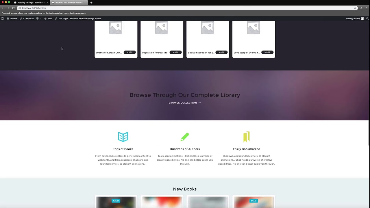 Bookie WordPress Theme installation and setup guide