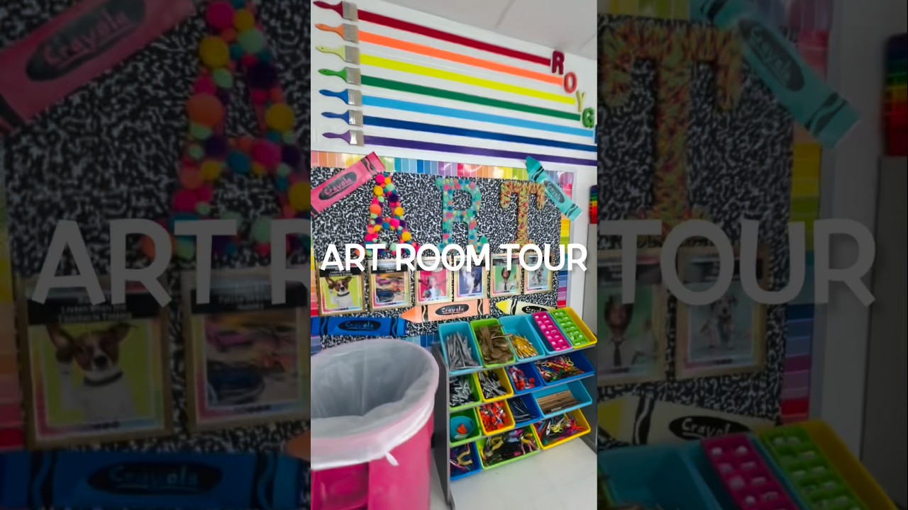 Elementary Art Room Tour- bright, colorful, & spacious classroom set up #artroom #elementaryart