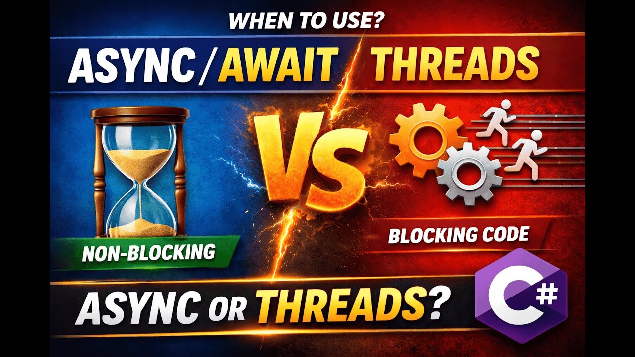 Async/Await vs Threads in C# | Real Examples & When to Use Each