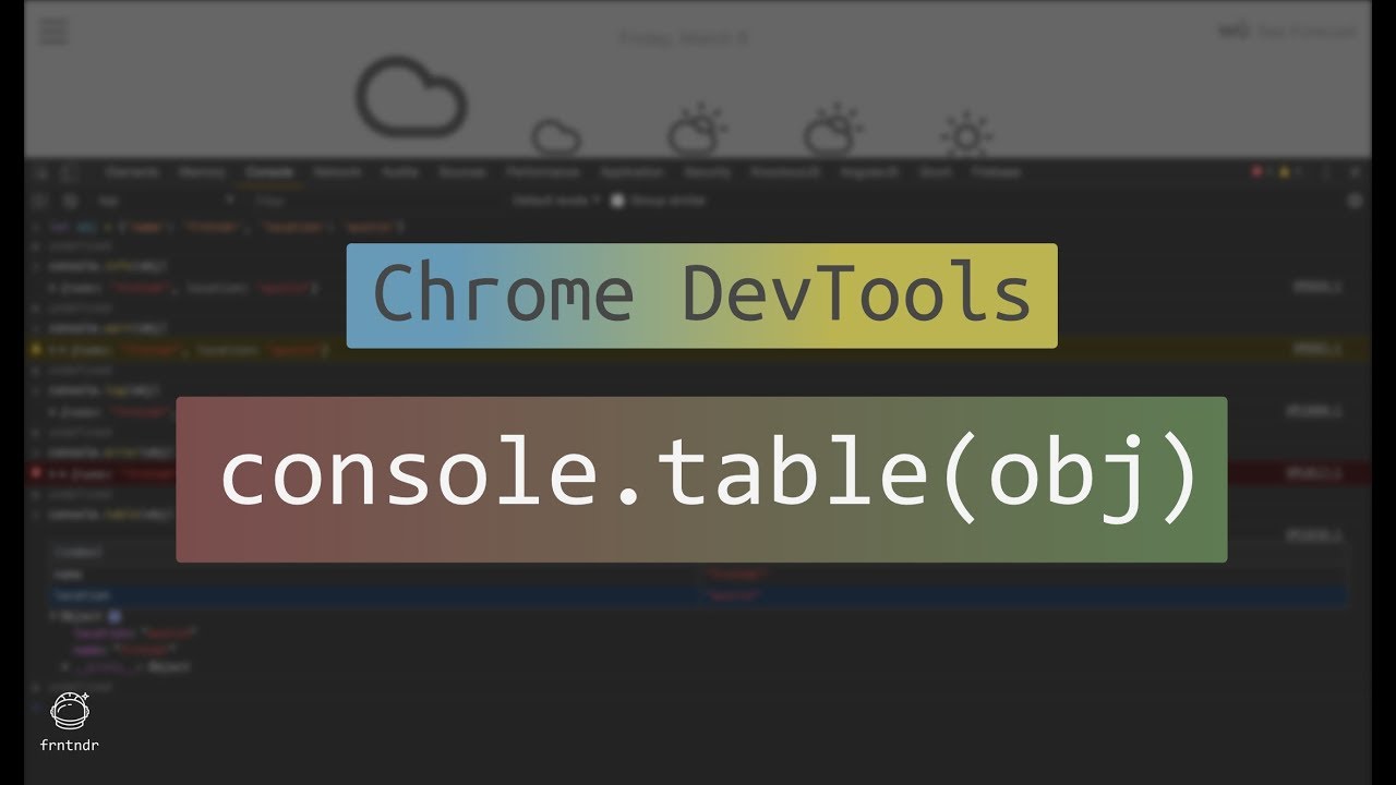 Chrome DevTools - console.table API