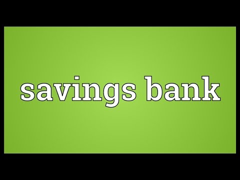 Savings bank Meaning