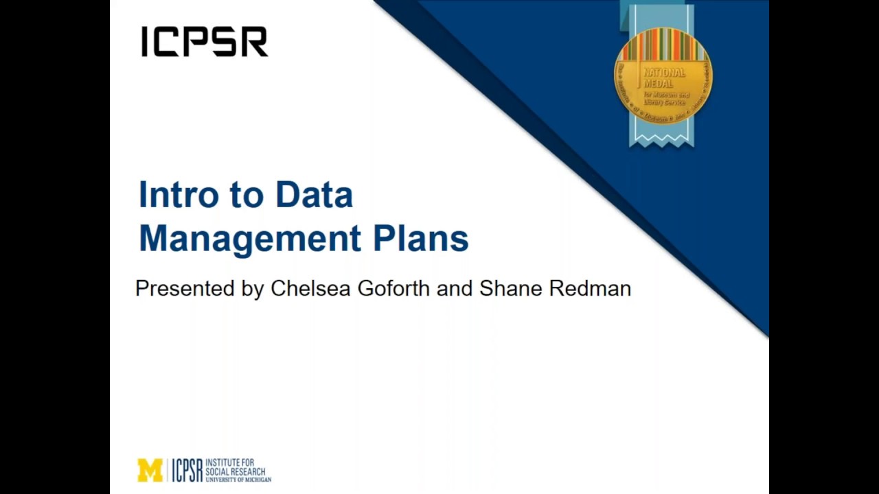 Intro to Data Management Plans