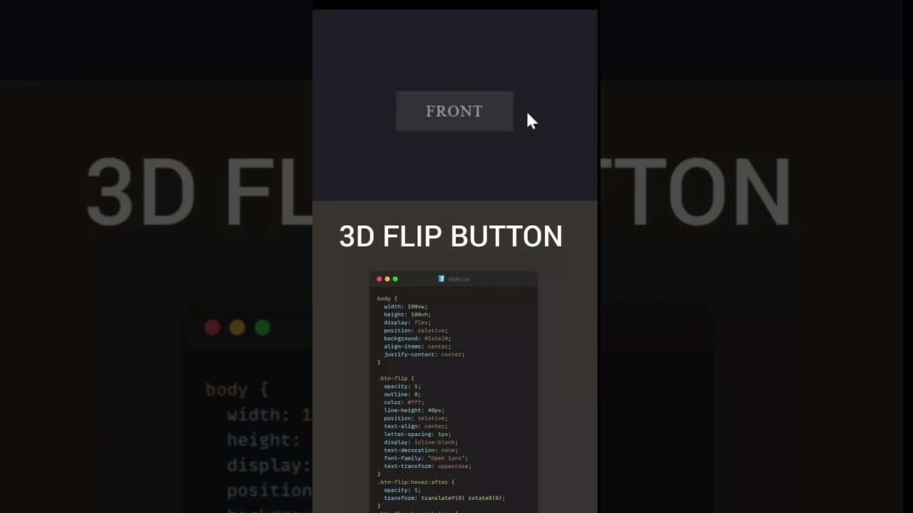 3D FLIP BUTTON ✅🔘 #programming #coding