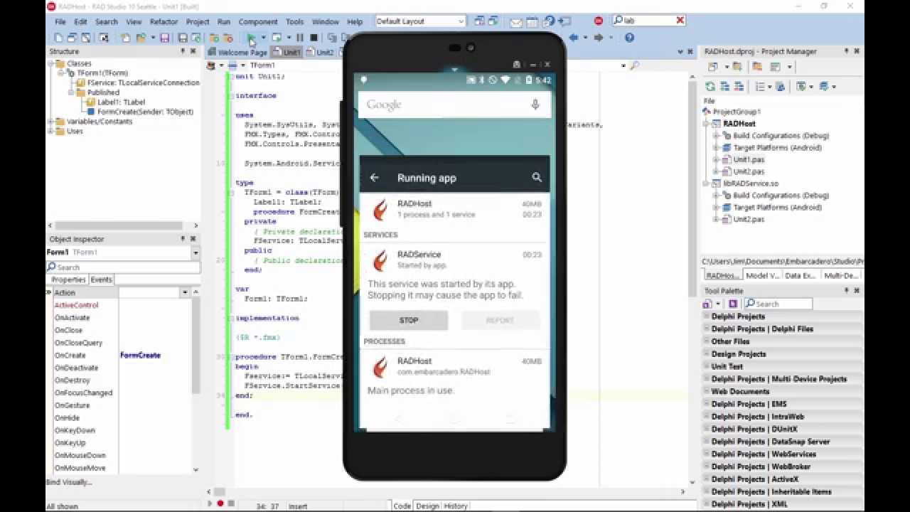 Delphi 10 Seattle Android Services Intro