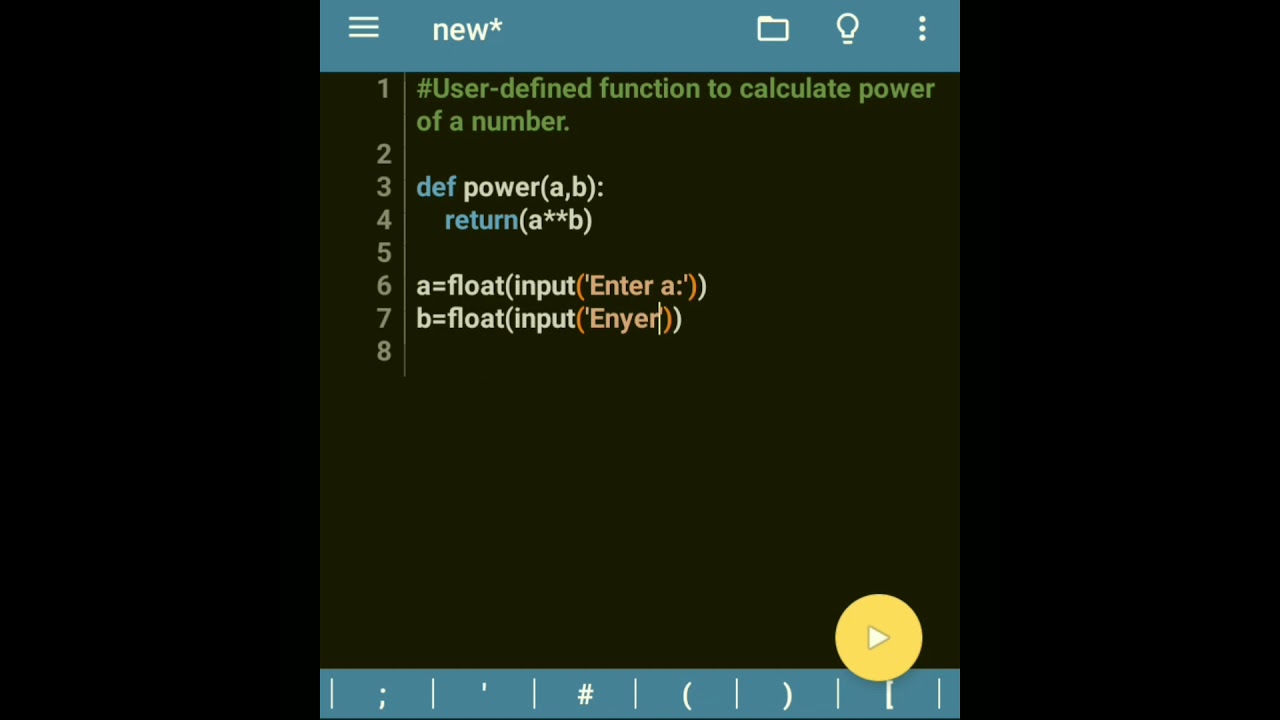 User- defined function to calculate power of a number