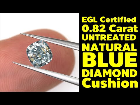 EGL Certified Natural Blue Diamond Cushion 0.82 Ct Untreated Fancy Greenish Blue Solitaire RARE