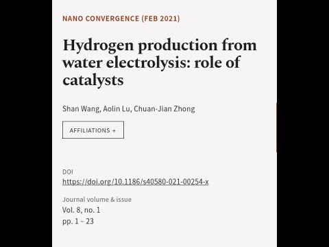 Hydrogen production from water electrolysis: role of catalysts | RTCL.TV