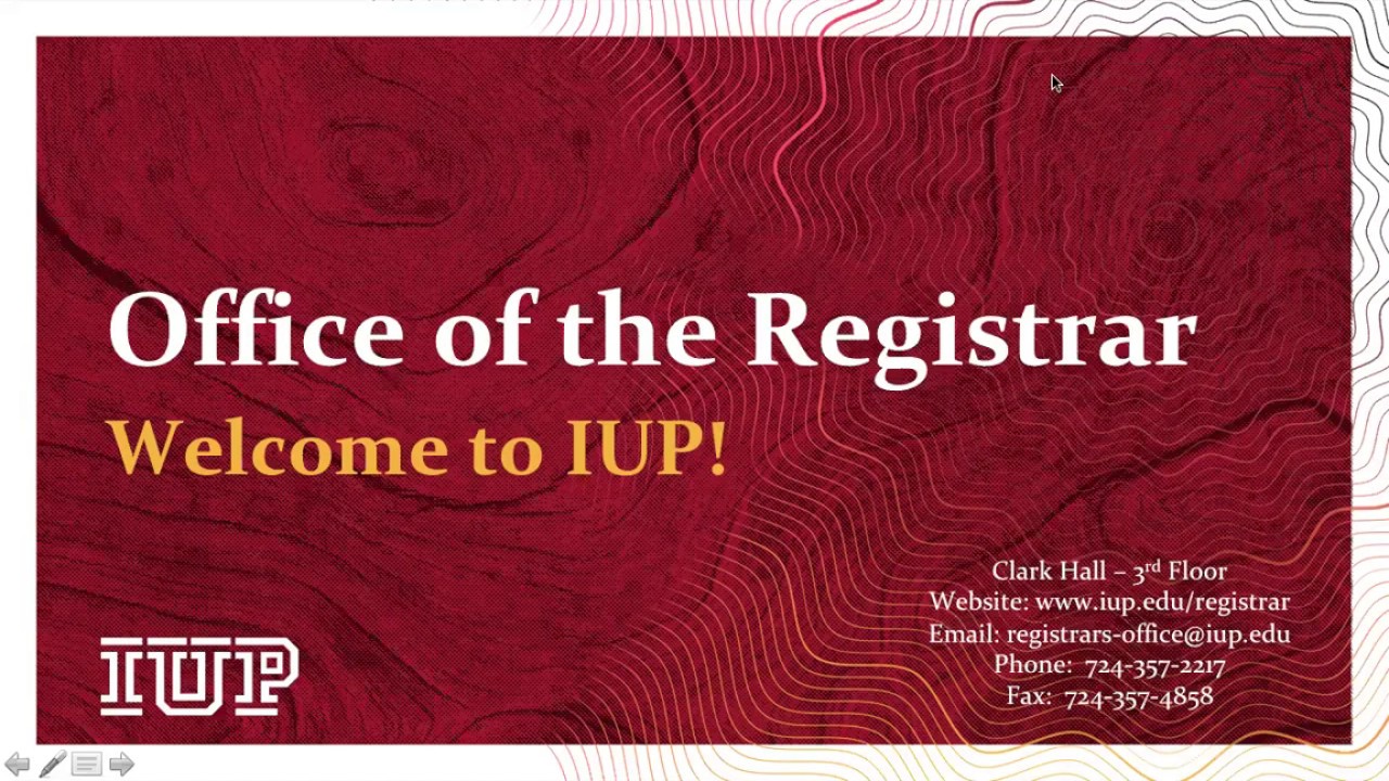 Learn about the Office of the Registrar at IUP
