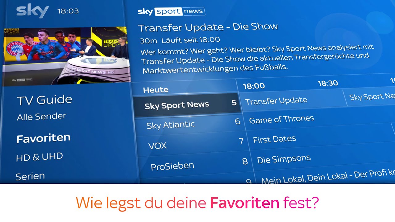 Sky Service Tutorial - Favoritenliste anpassen