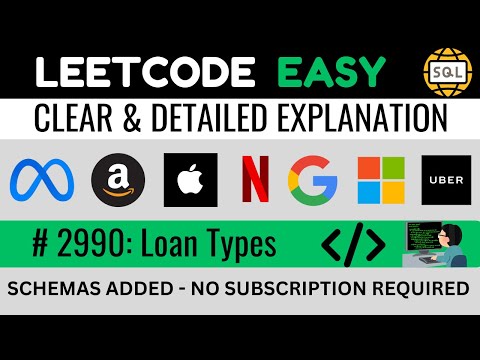 Leetcode 2990 - Loan Types - Solved by Everyday Data Science | GROUPBY, HAVING, COUNT DISTINCT