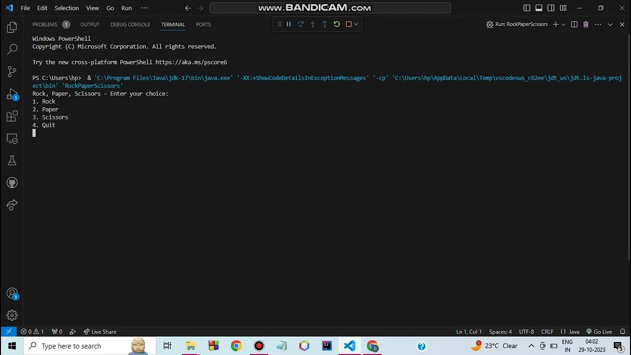 Rock, Paper, Scissors Game in Java | With Source Code | Play Against the Computer | Internship Tasks