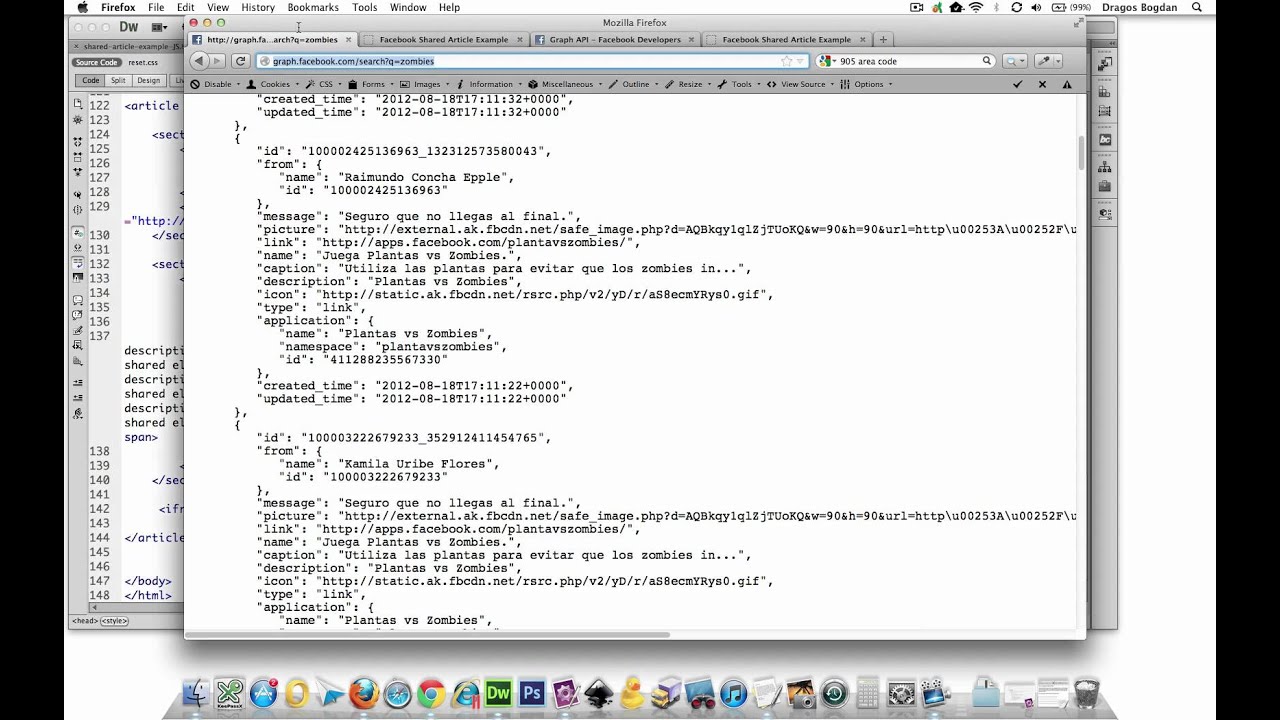 (1/15) Intro to the JSON Data from Facebook's Graph API