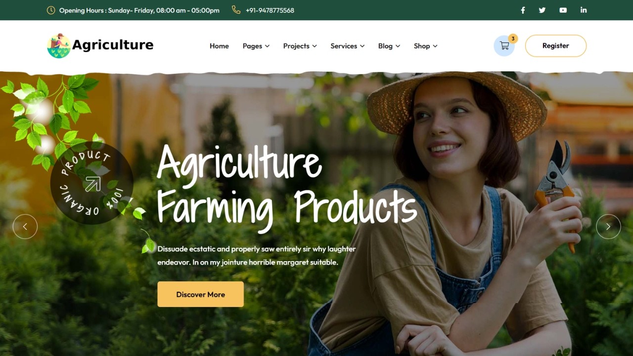 Modern Agriculture Website Project 2026  | HTML CSS JavaScript