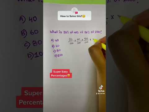 What is 20% of 40% of 50% of 2000?🤔 #math #tutor #mathtrick #learning #shorts #youtube #percentage