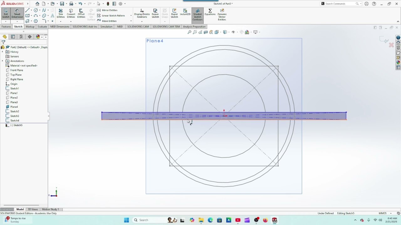 Solidworks - Sketching Exercise - Chapter 8- Tutorial 3