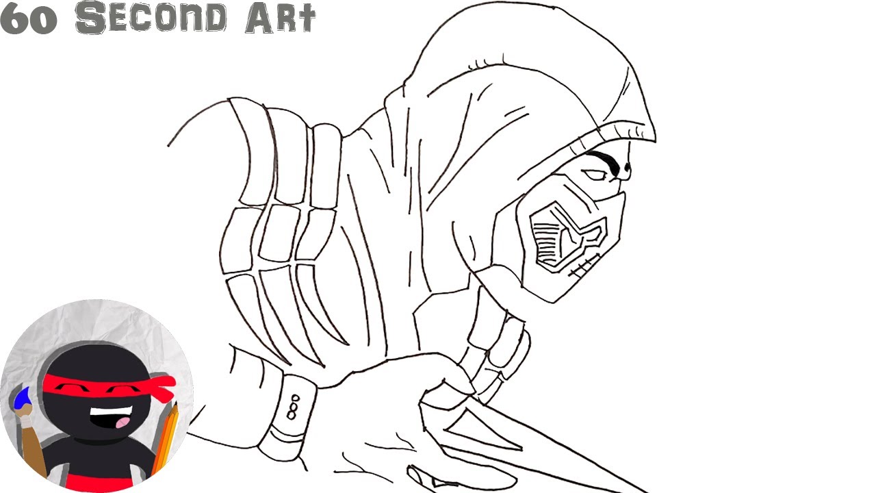 How To Draw Scorpion | Mortal Kombat