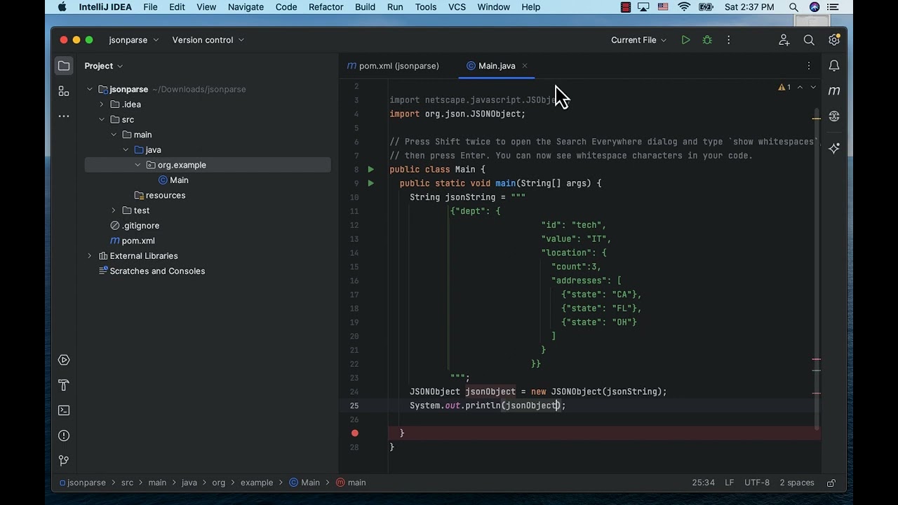Parsing JSON in Java