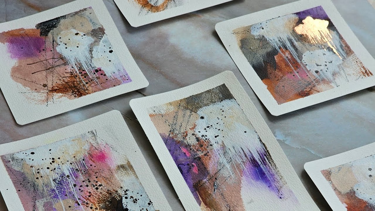 Mixed Media Magical Minis! #mixedmedia #arttutorial #abstractart