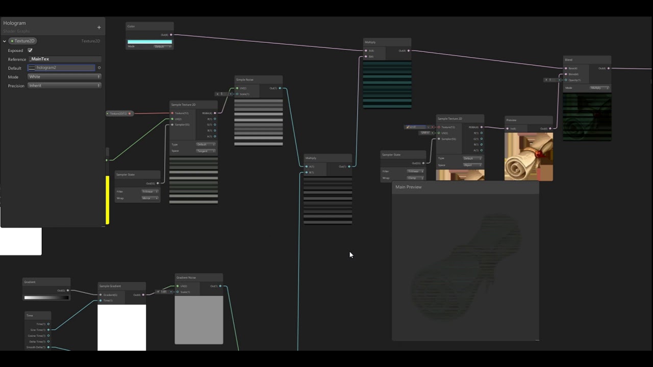 Shadergraph Unity 2D test hologram