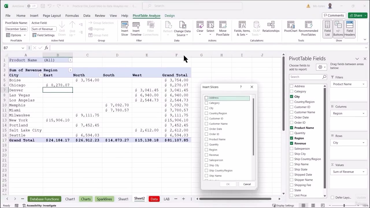 11  Mastering Excel: Filtering Inside Pivot Tables and Pivot Charts | Step-by-Step Tutorial