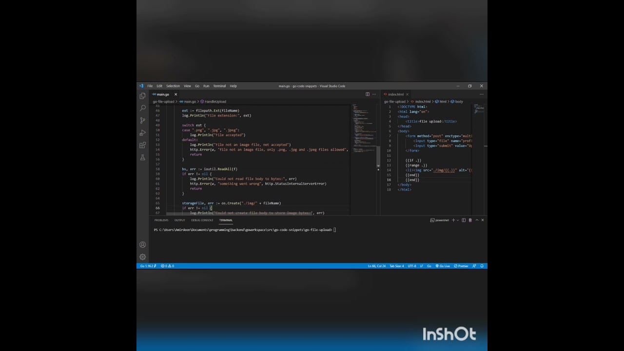 Uploading a file in Go(Golang)