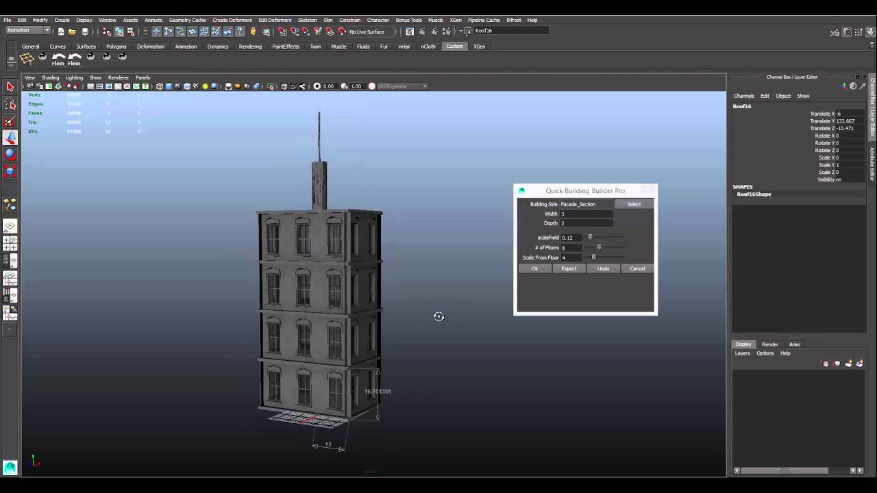 BuildABuilding - Maya Python Tool