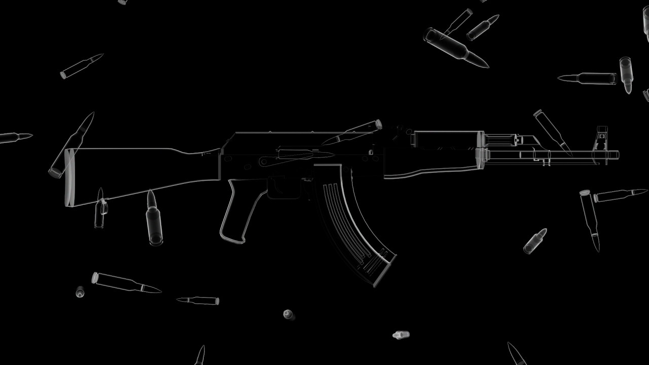 Kalashnikov Gun Black & White Oled - 12 Hours Weapon Background [4K / 60fps]