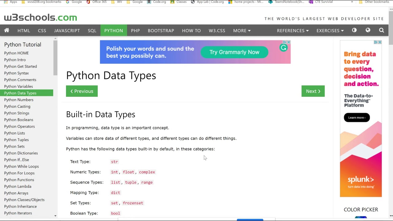 Python   w3schools   python tutorial   part 03