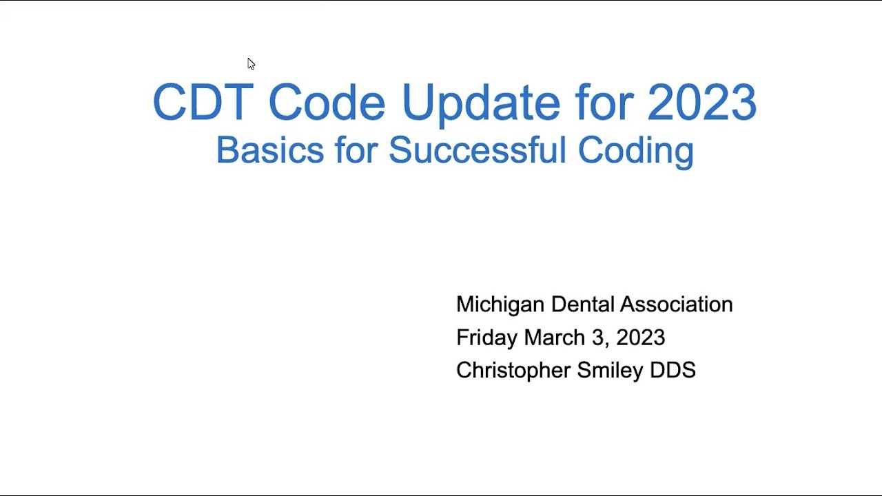 CDT Code Updates for 2023   SD 480p