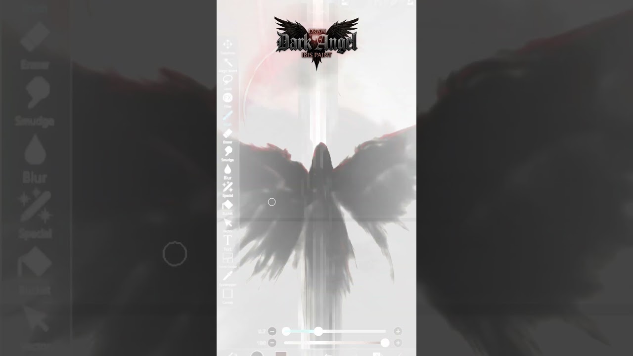 My dark fantasy angel artwork made in Ibis Paint X