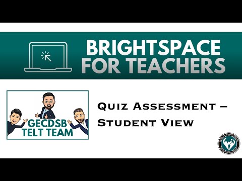 Student View of Quiz Assessment in Brightspace