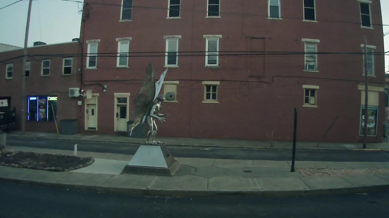 LIVE 24/7 Mothman Statue Cam | Outside the Mothman Museum, Point Pleasant WV