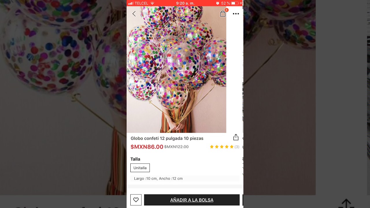 Globo confeti 12 pulgada 10 piezas