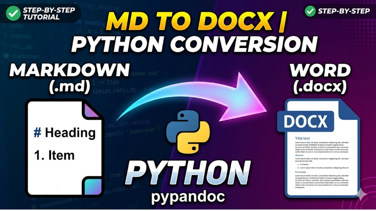 Convert Markdown to Word (DOCX) using Python 🐍 | pypandoc Step-by-Step Tutorial
