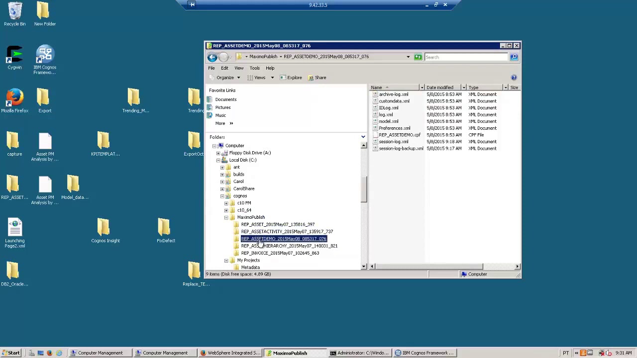 Maximo76  Cognos Metadata   Open in FM   Part 4