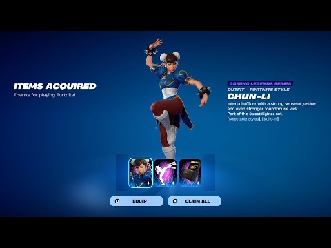 How To Get Chun-Li Skin FREE In Fortnite! (Unlocked LEGO Chun-Li Style) Free Lightning Kick! Emote