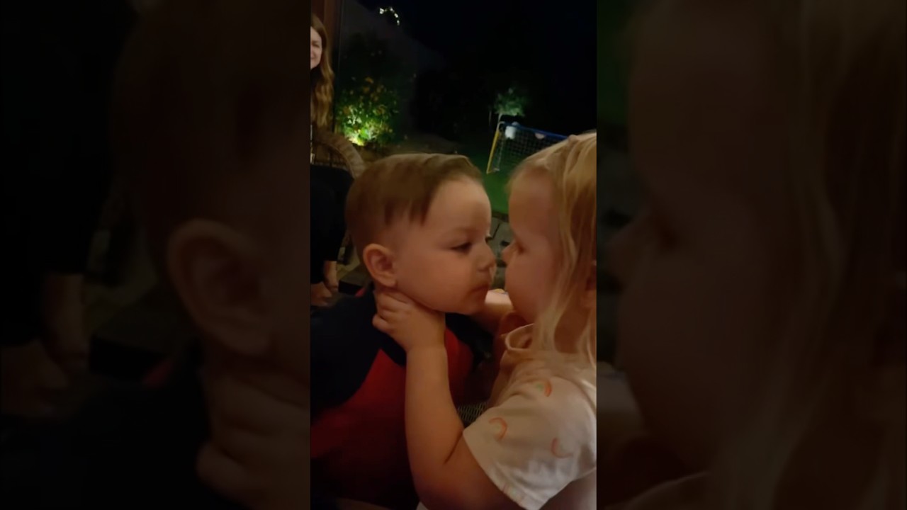 Kids fall in love😂🥰 #kids #funny #toddler #love #adorable