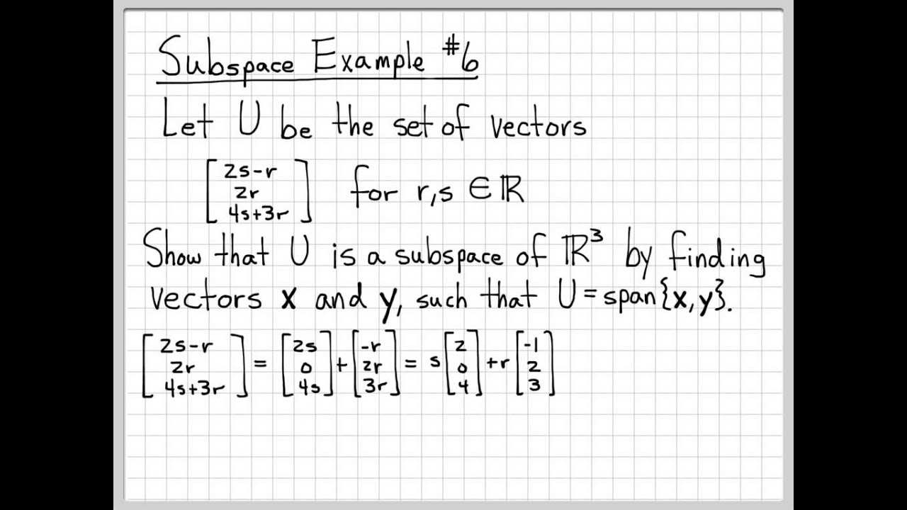 Linear Algebra Example Problems - Subspace Example #6