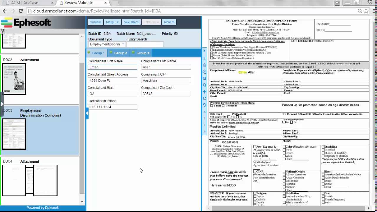 ArkCase Ephesoft Integration