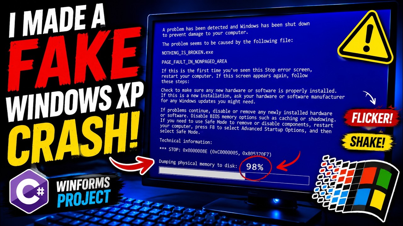 Made a FAKE Windows XP Crash in C# WinForms