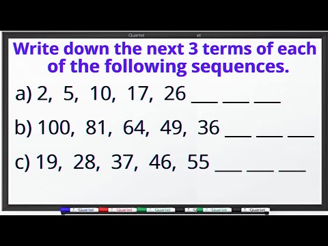 HOW TO WRITE THE NEXT 3 TERMS IN THE SEQUENCE//PATTERNS & SEQUENCES