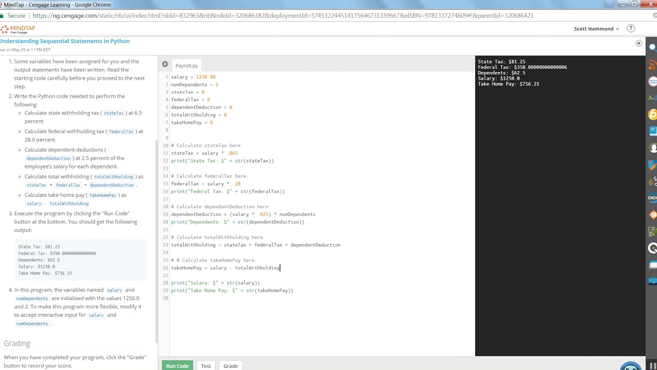 COP1000 Understanding Sequential Statements in Python