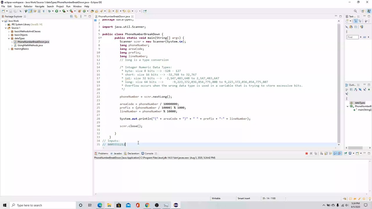 Java Lab: Phone Number Breakdown