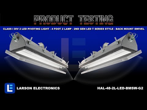Class I Div 2 LED Pivoting Light - 4 foot 2 lamp - 2nd Gen LED T series Style - Back Mount Swivel