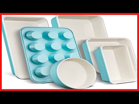 Great product - Nutrichef 6-Pcs Kitchen Oven Baking Pans Non-Stick Sheets Set, Attractive Green Pan