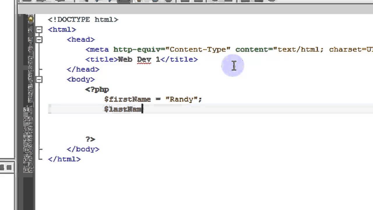 PHP Training for Beginners - Creating and using variables in PHP code