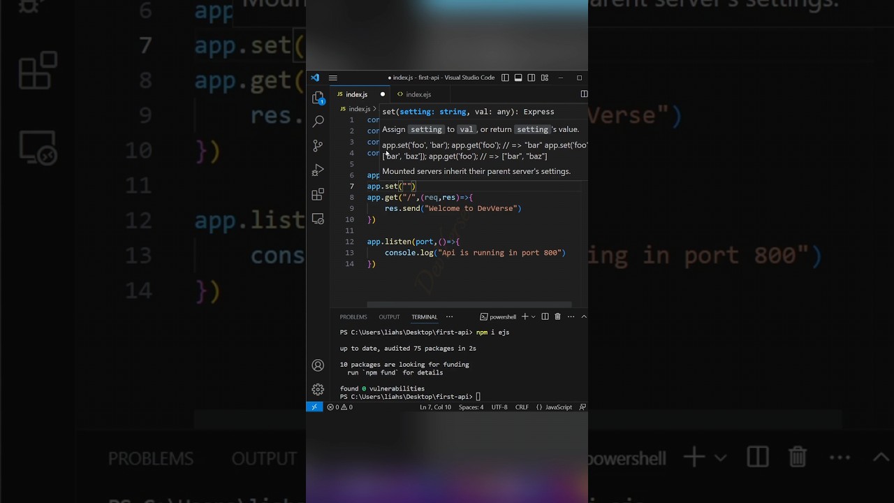 EJS Part -1 : Simple Dynamic Content with Express JS #webdevelopment #javascript #api #node