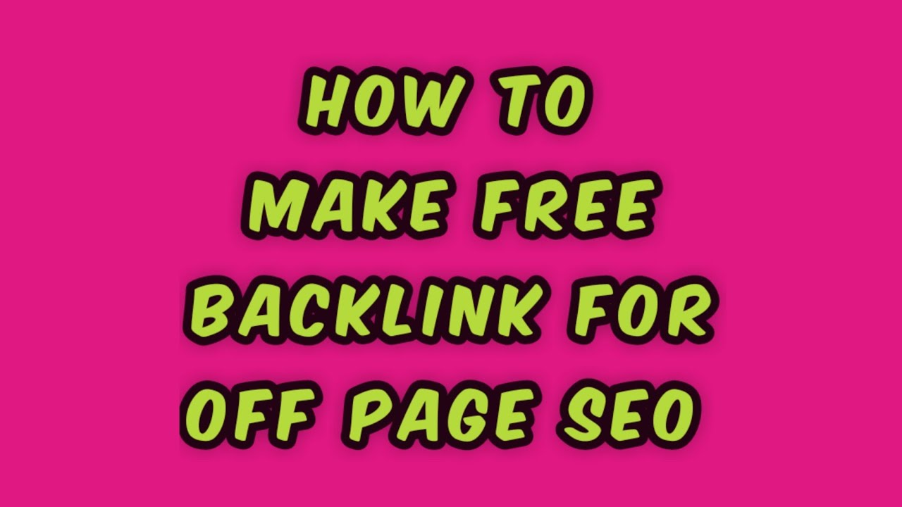 Backlink Maker - Off Page Seo - how to create free backlink