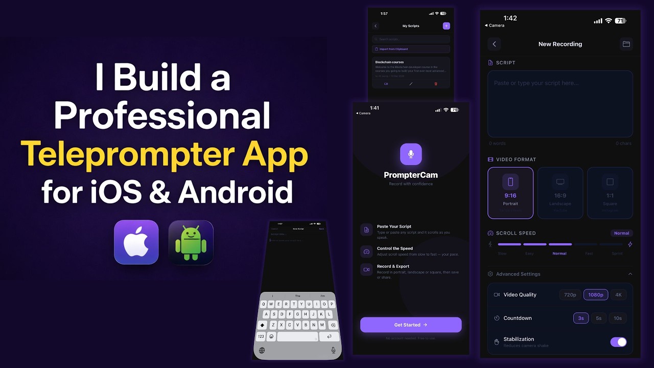 I Build a Professional Teleprompter App with React Native – iOS & Android - Full Build