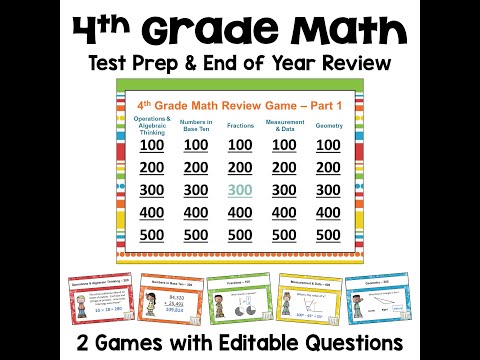 4th Grade Math Review Games Similar to Jeopardy
